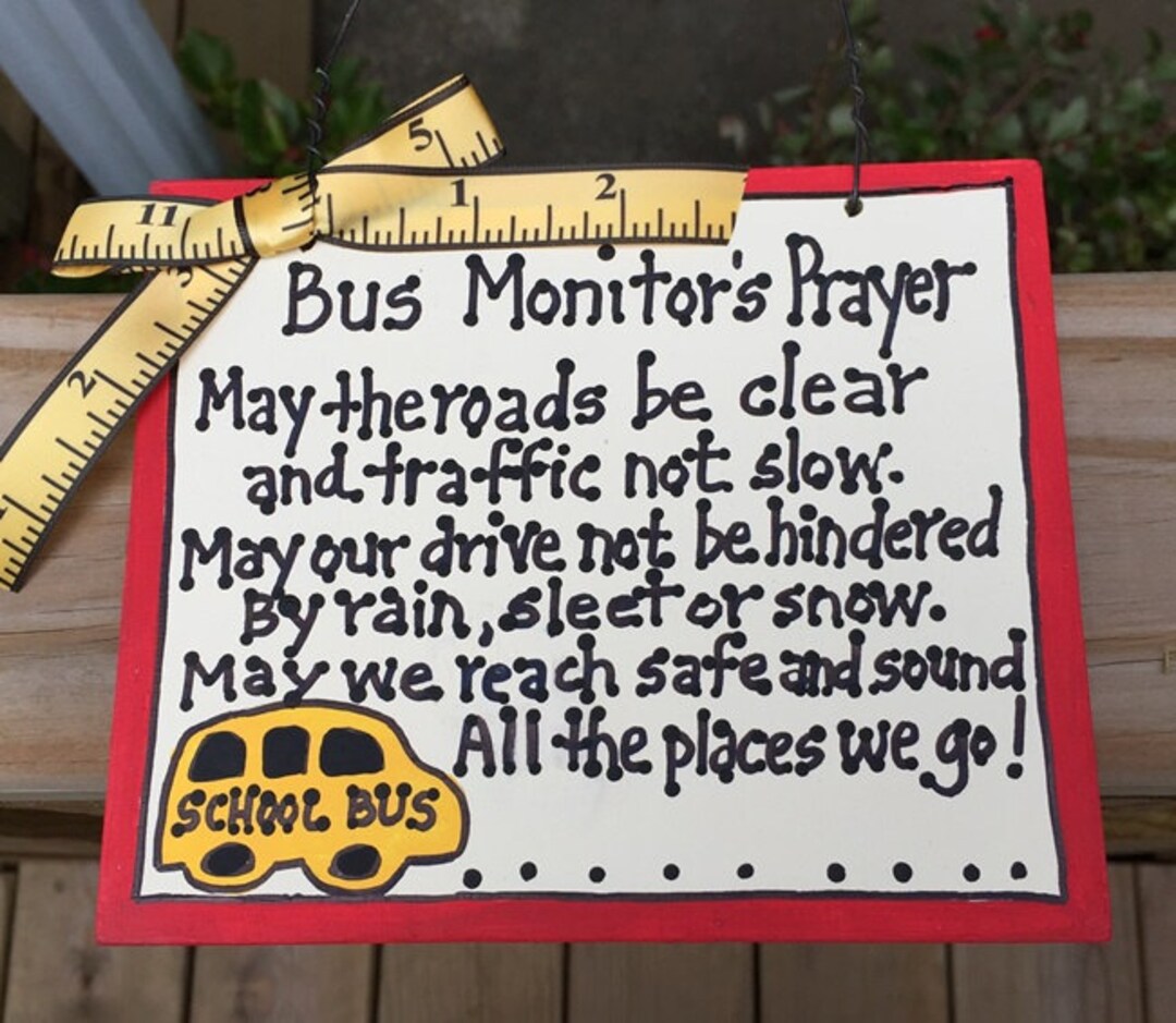 School Bus Monitor Gifts 5104M Bus Monitor's Prayer - Etsy