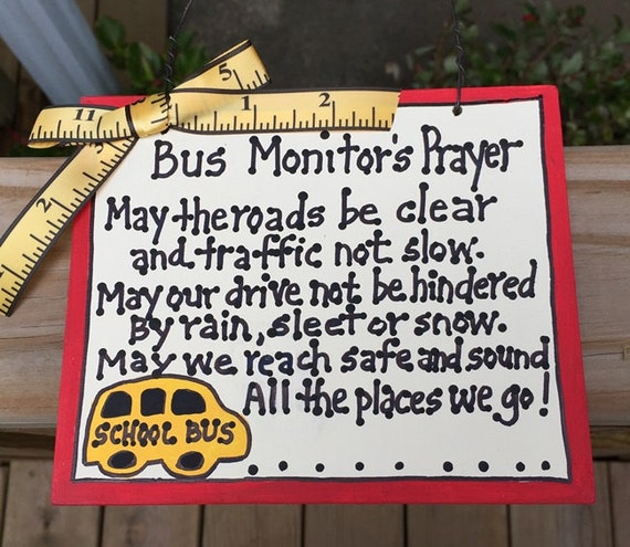School Bus Monitor Gifts 5104M Bus Monitor's Prayer | Etsy