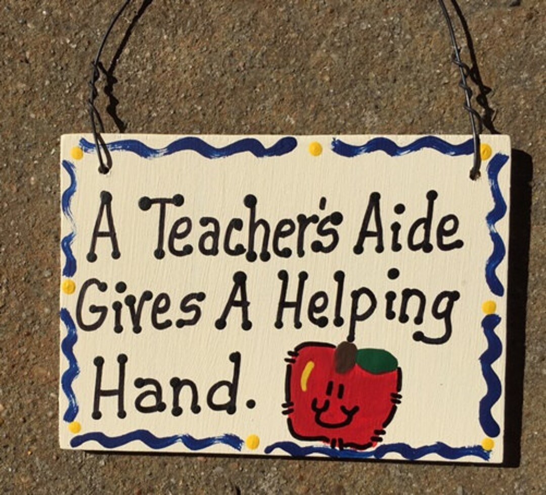 Teacher Gift SW38 A Teacher Aide Gives a Helping Hand Sign - Etsy