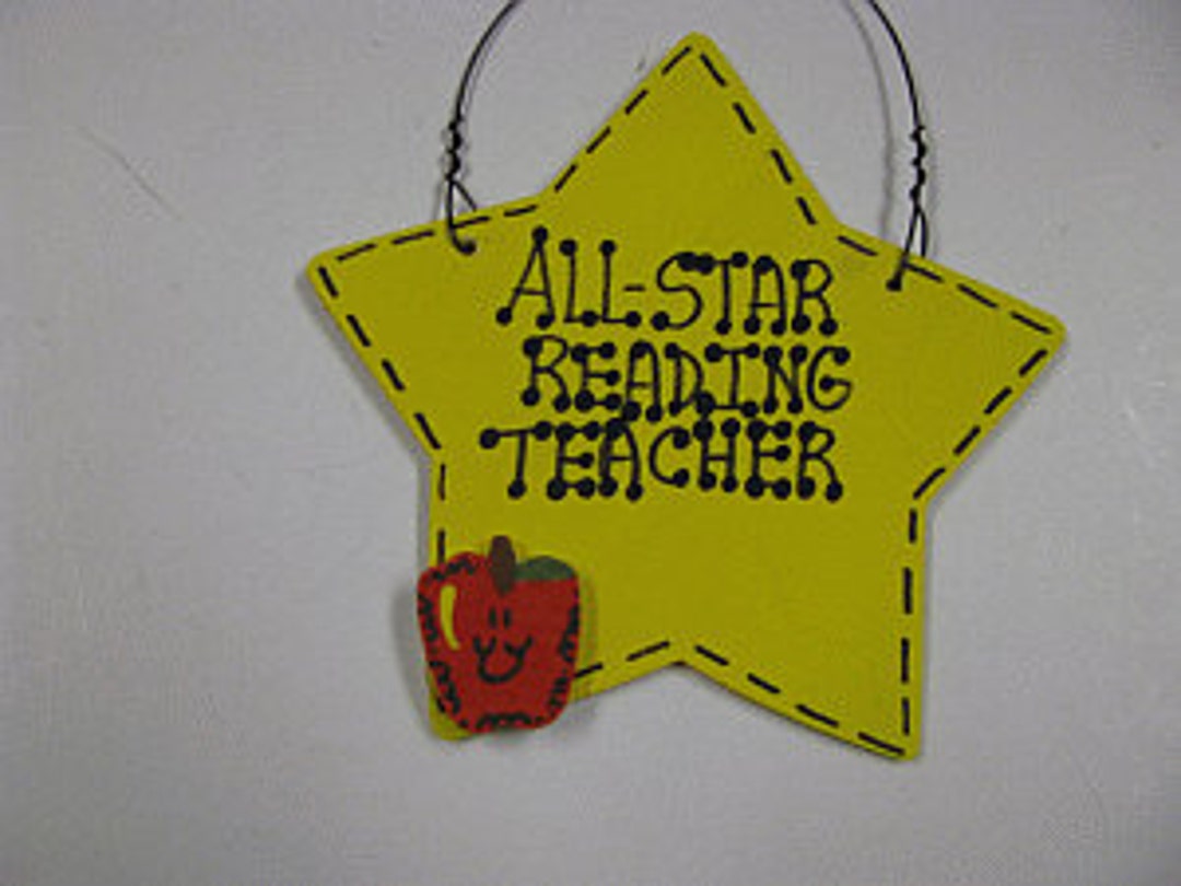 Reading Teacher 7032 Gift Yellow Star W/apple All Star Reading Teacher ...