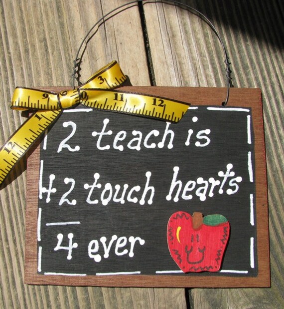 Teacher Gift 39A 2 Teach is 2 Touch Hearts Wood Slate | Etsy