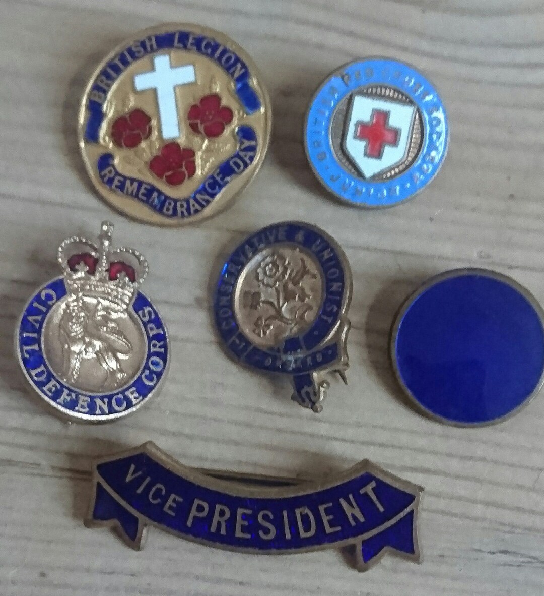 Lot of Six Vintage Enamel Badges - Etsy