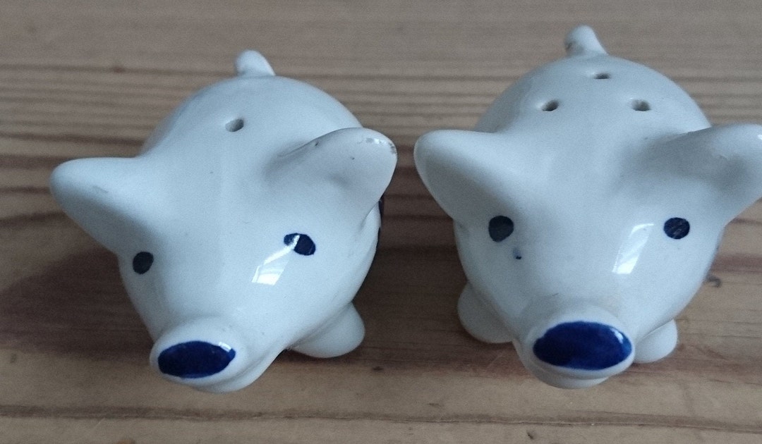 Small Delft Pig Salt and Pepper Pots - Etsy