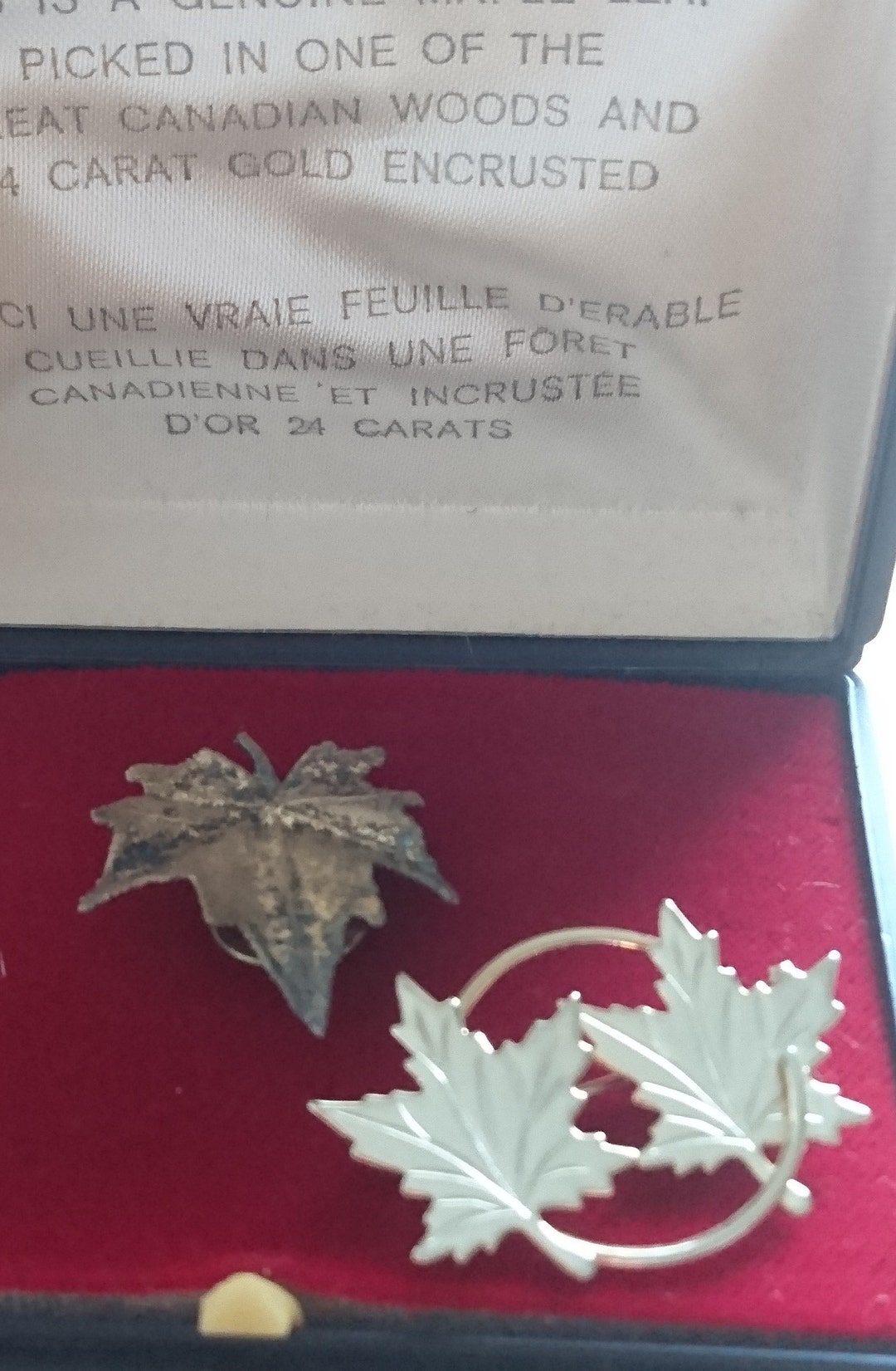 Two Vintage Canadian Maple Leaf Pins - Etsy