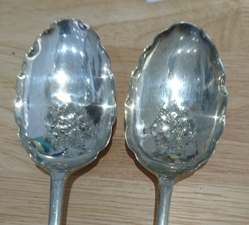 Vintage pair of desert spoons | Etsy