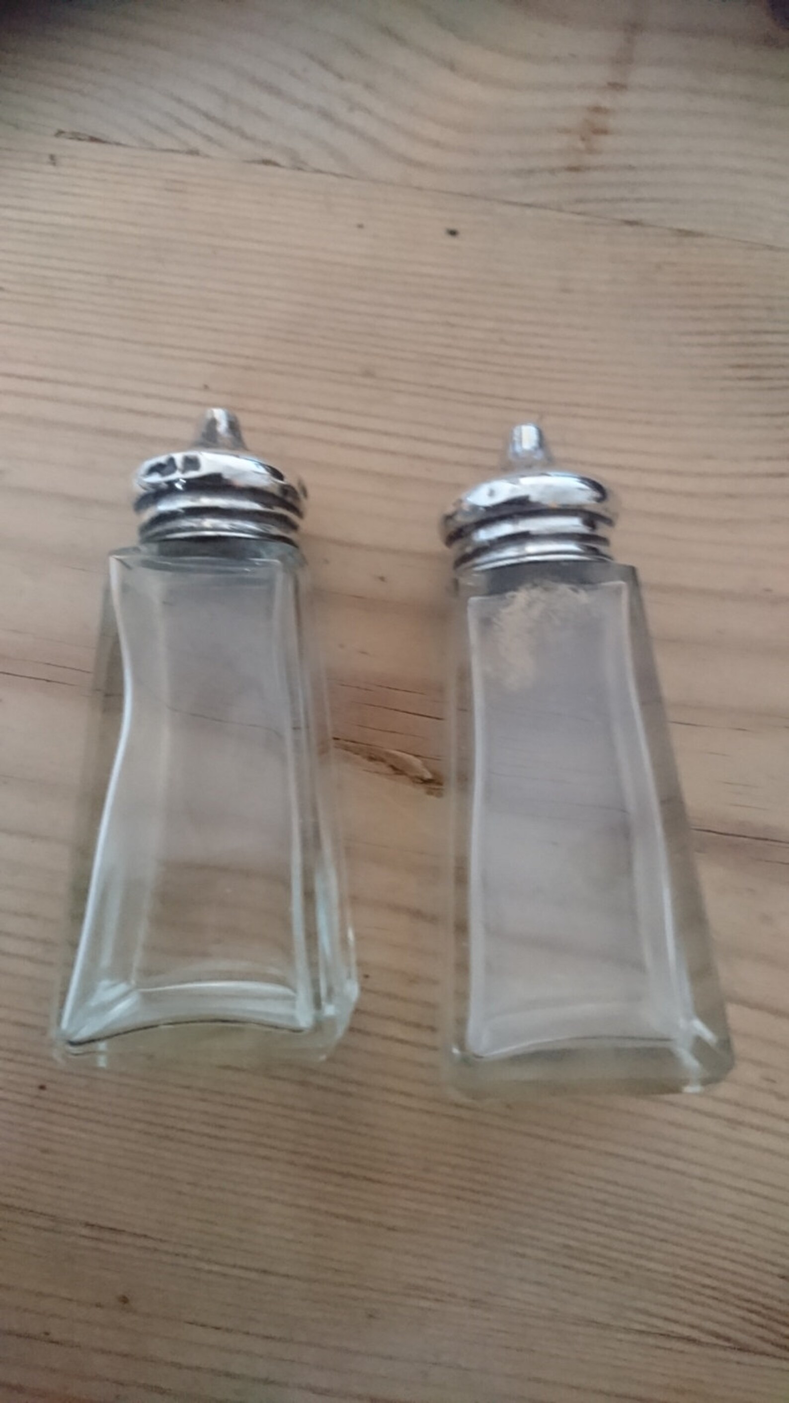 Vintage Sterling Silver Topped Salt and Pepper Set - Etsy