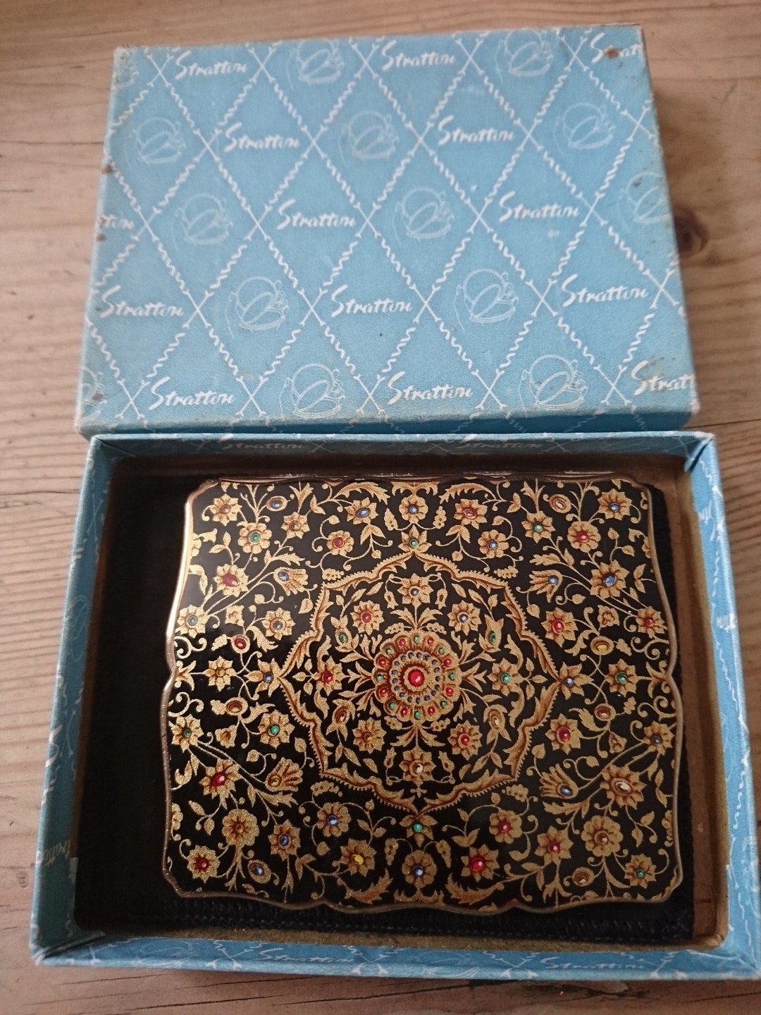 Vintage Rectangular Shaped Stratton Compact With Pouch and Box - Etsy