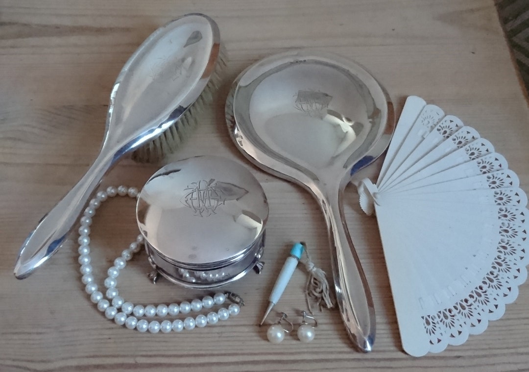 Antique Sterling Silver Dressing Table Set - Etsy