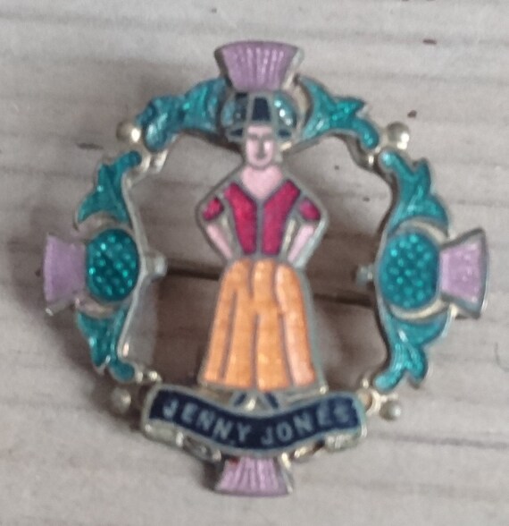 Vintage enamel welsh souvenir pin | Etsy