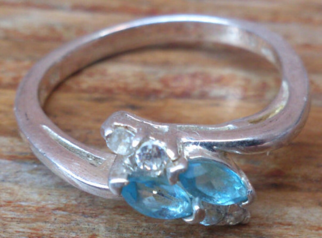 Vintage Sterling Silver Blue Stone Ring - Etsy