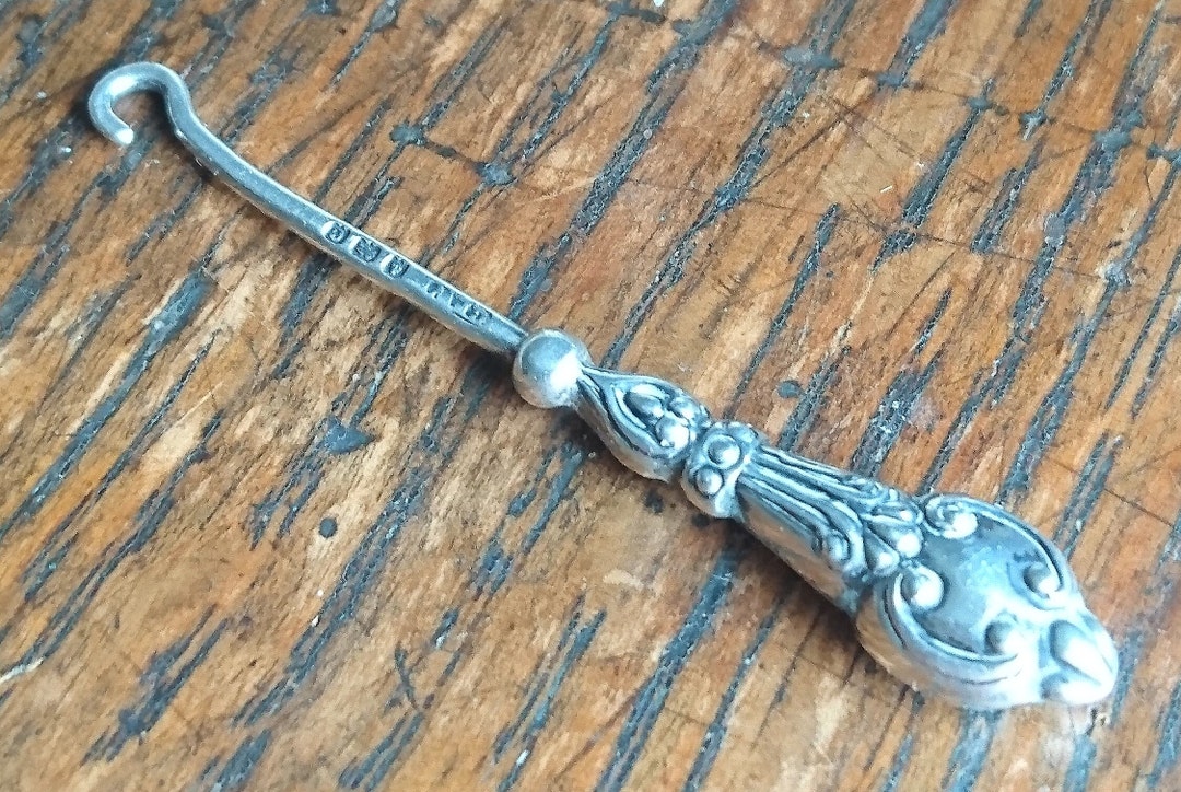 Vintage Tiny Sterling Silver Button Hook - Etsy