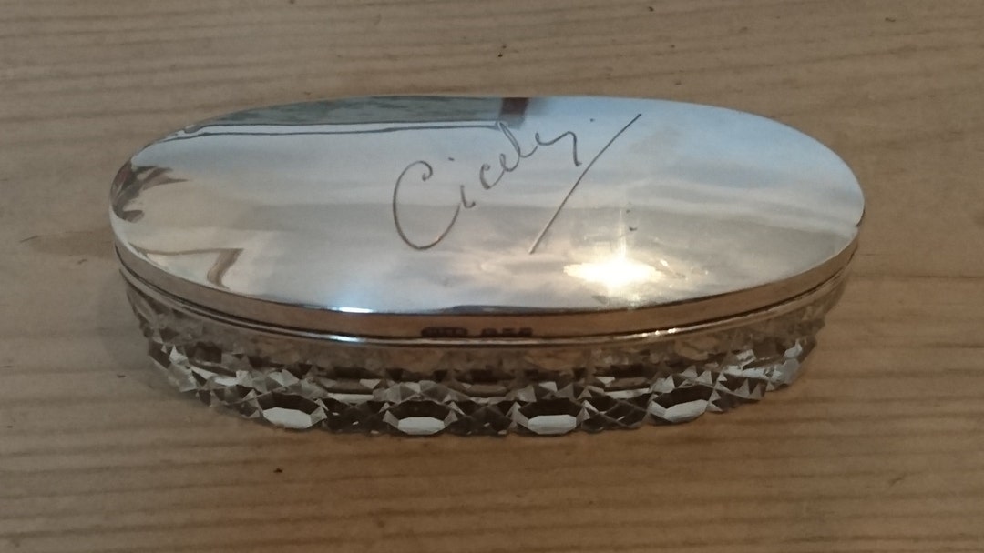 Antique Cut Glass and Sterling Silver Nail Buffer Pot - Etsy