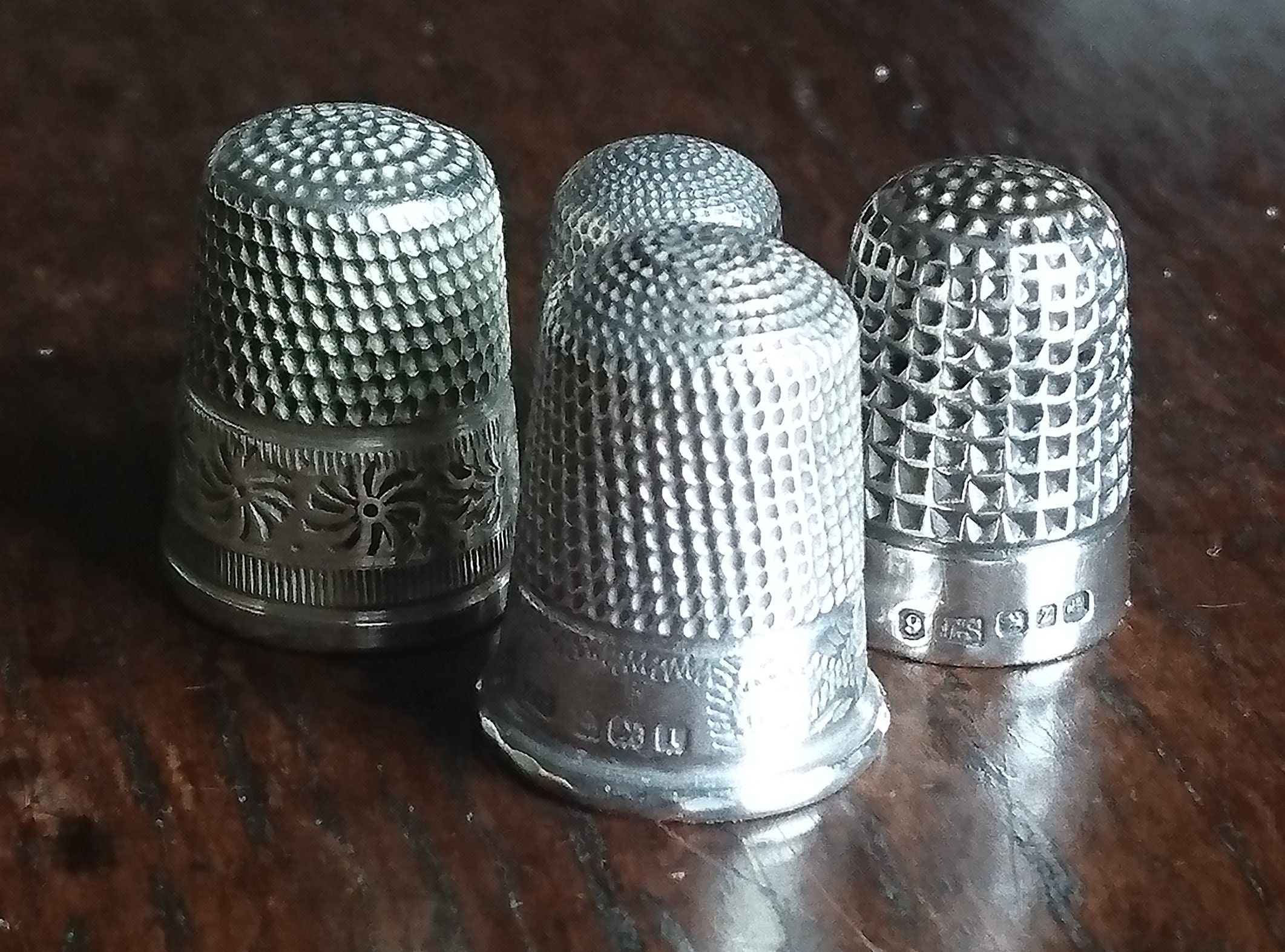 Four Vintage Silver Thimbles - Etsy
