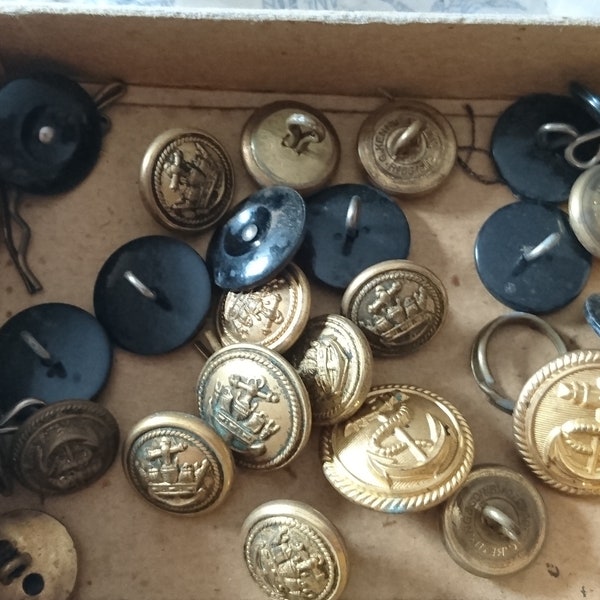 Navy Buttons - Etsy