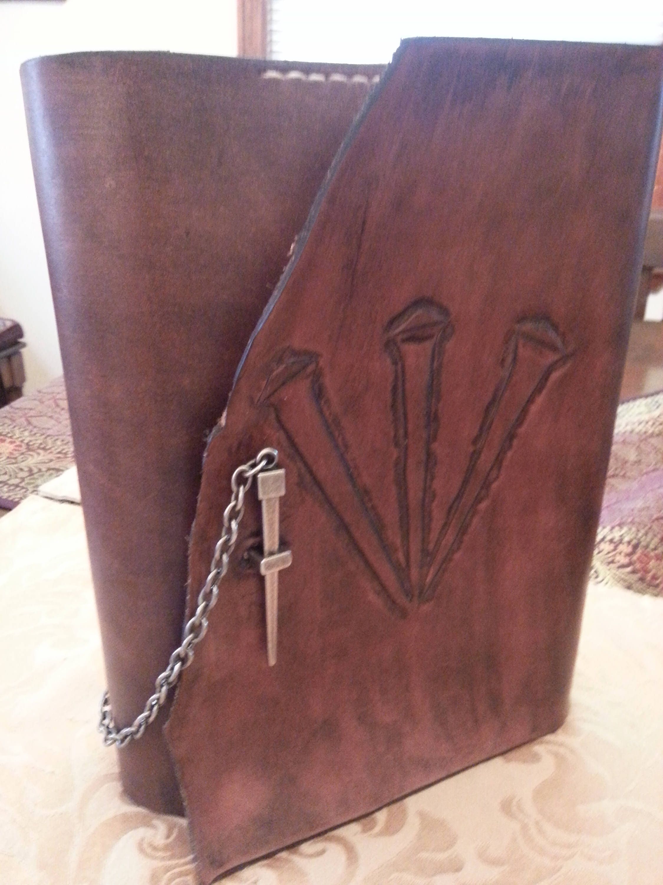 Custom Handmade Leather Bible Cover three Nails | Etsy