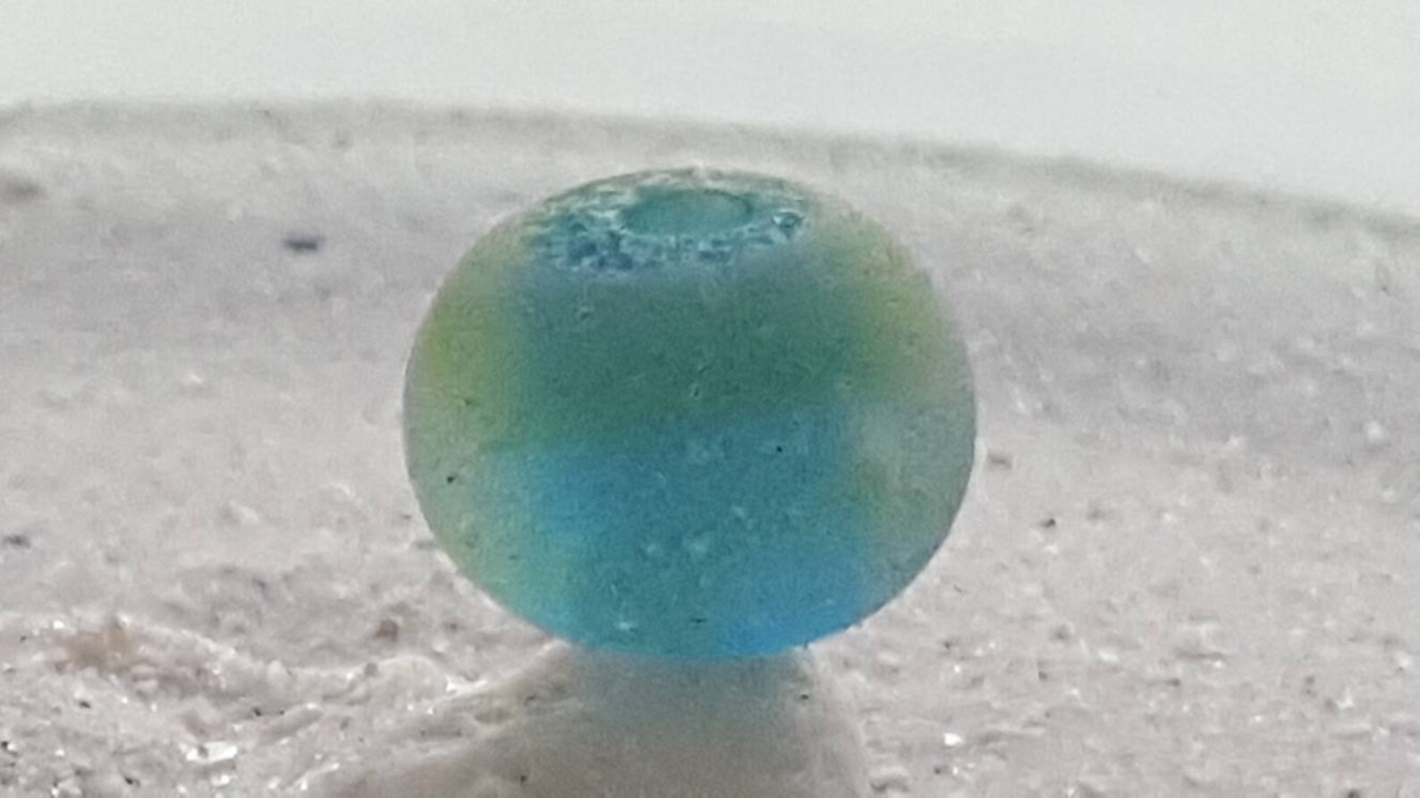 Blue Green Handmade Sea Glass Lampwork Bead, Beach Sand From Sanibel ...