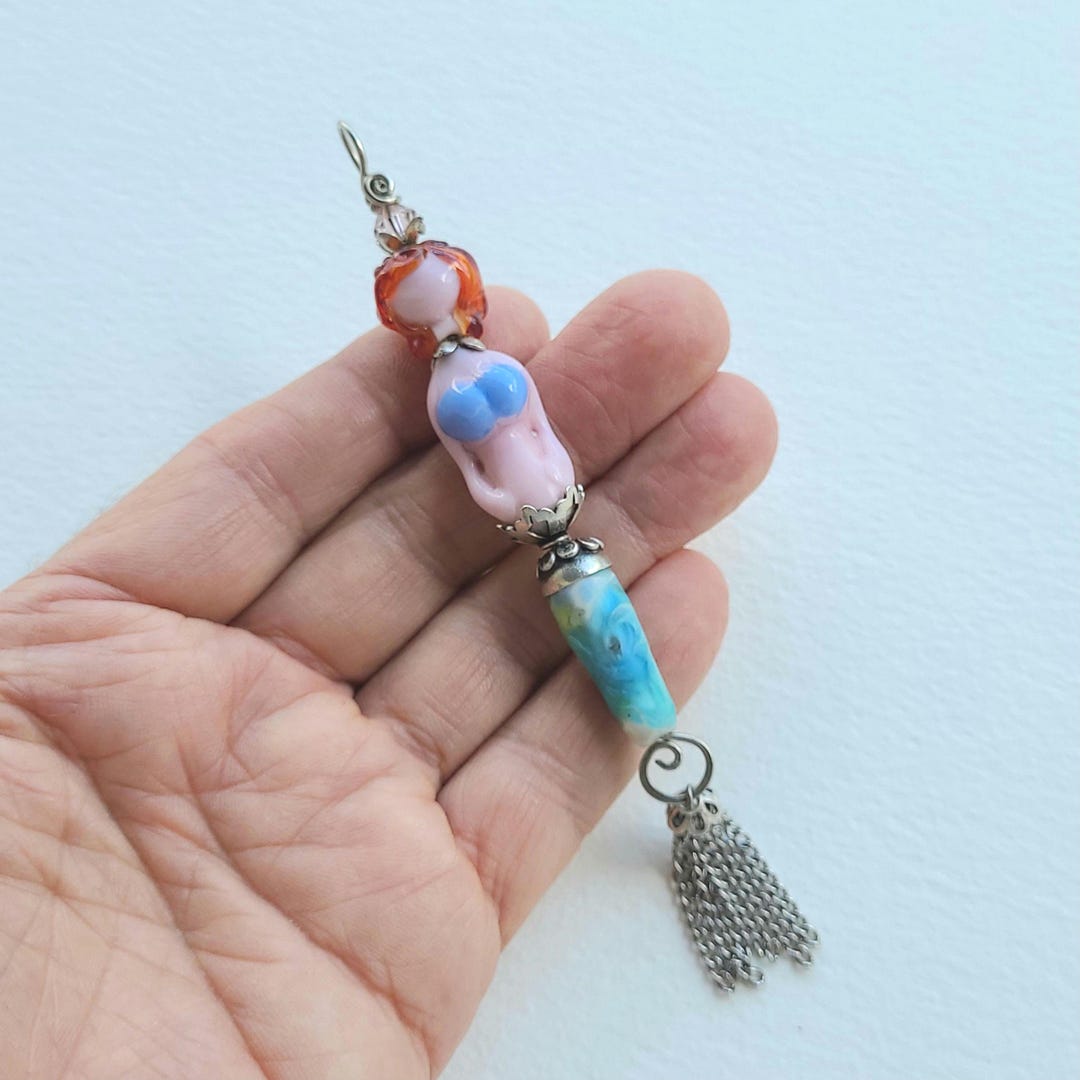Mermaid Glass Bead Pendant on 33