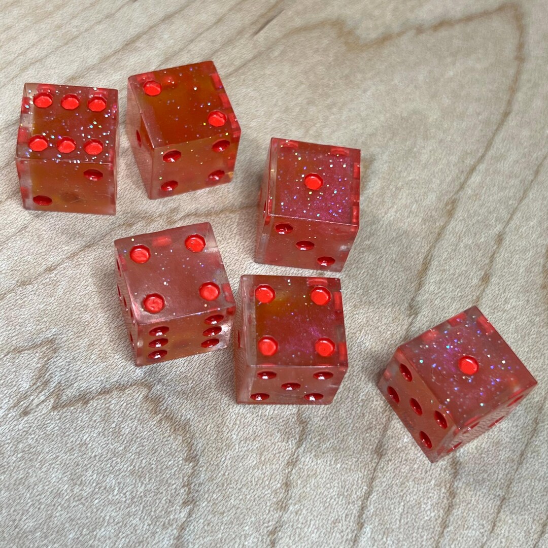 6 Piece Pip Sawdust Dice Set - Etsy