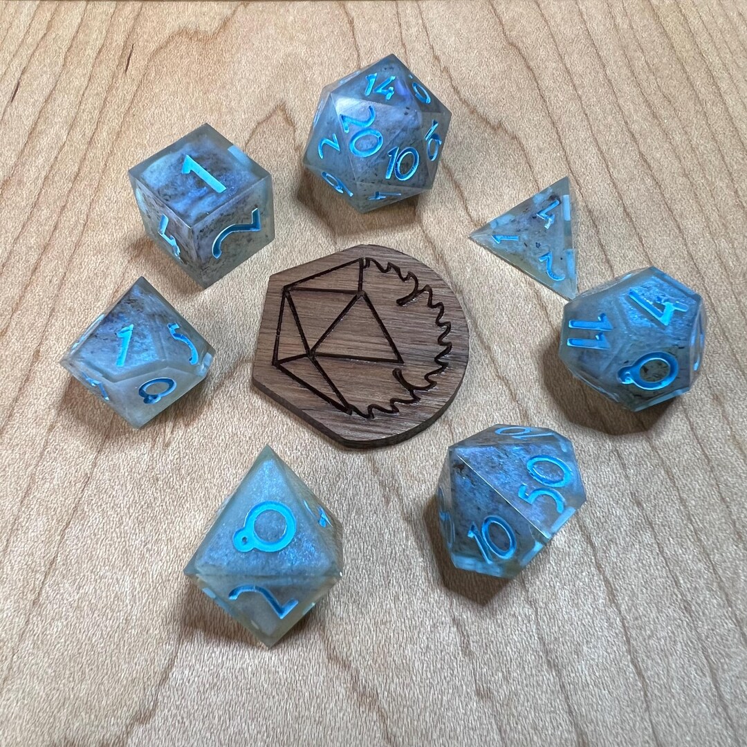 Frozen Tundra 8 Piece Polyhedral Sawdust Dice Set (walnut) - Etsy