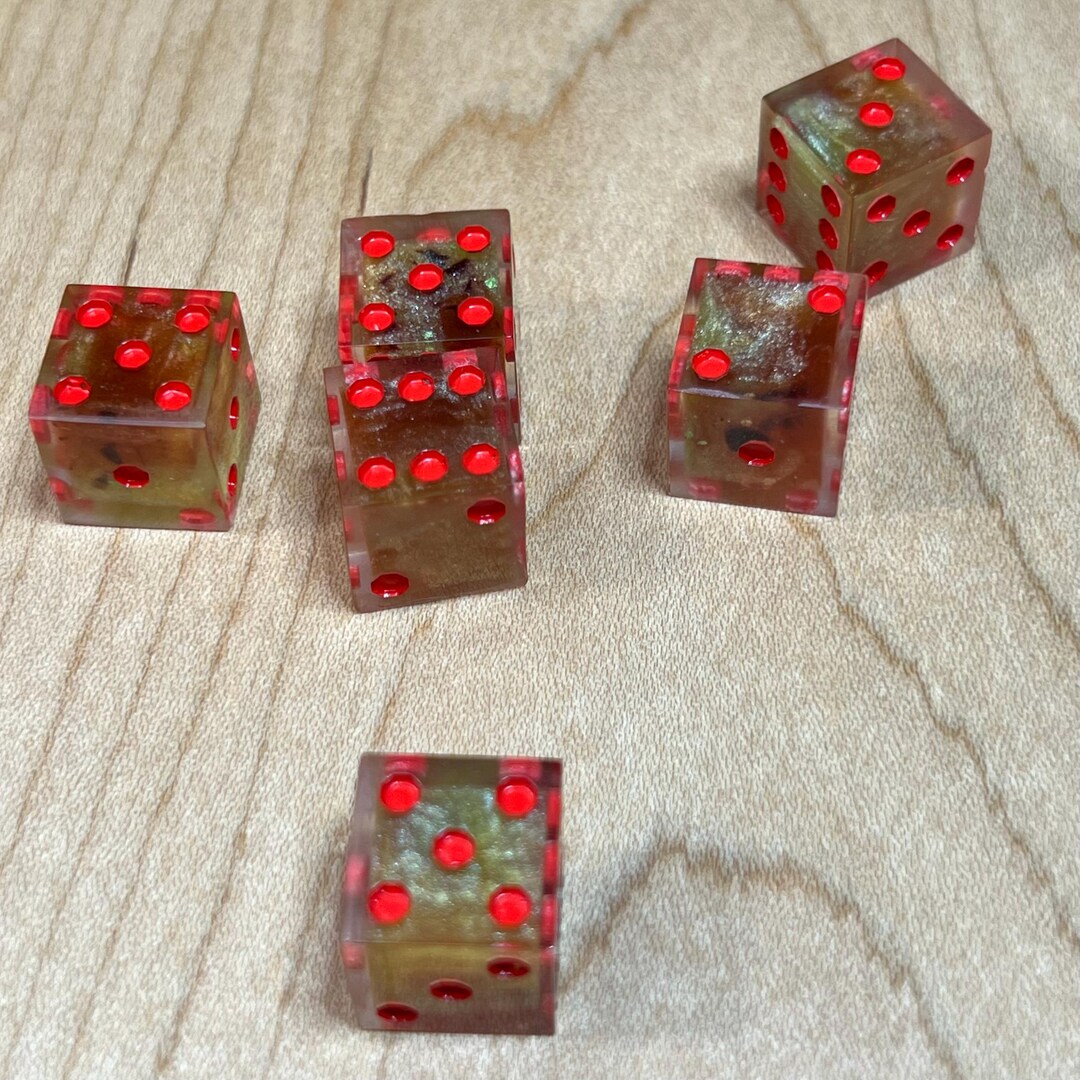 6 Piece Pip Sawdust Dice Set - Etsy