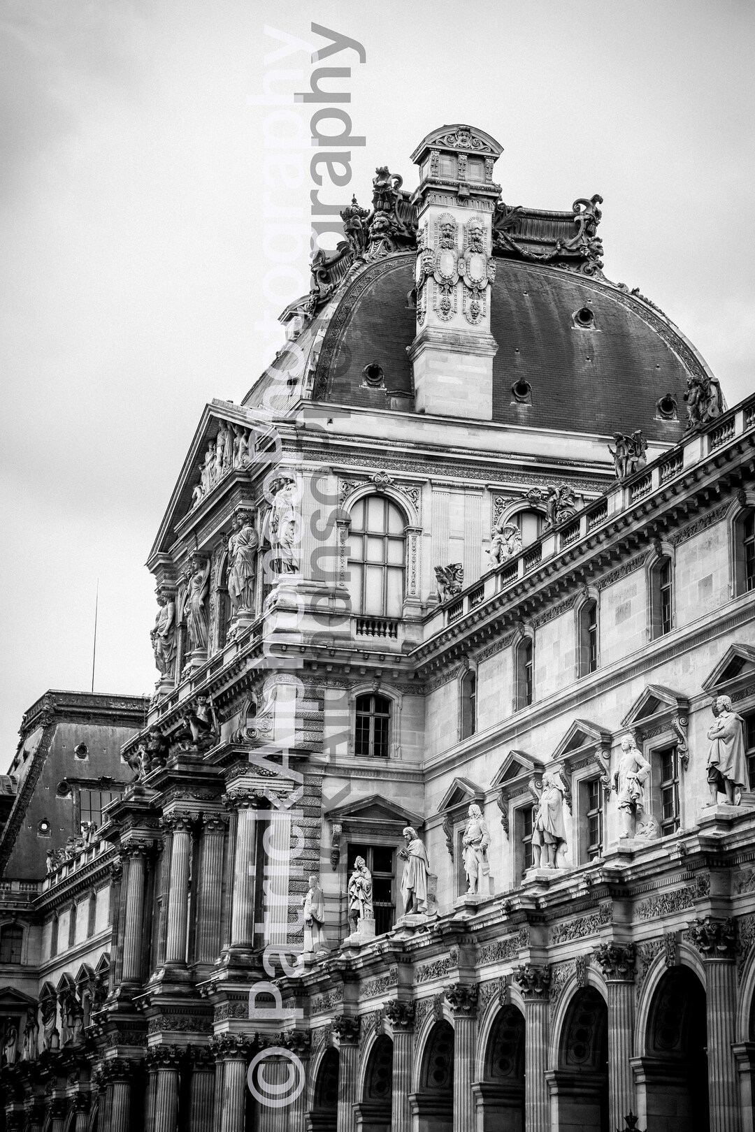 Louvre Architecture - Paris, France - B&W Travel Photography (4 Sizes ...