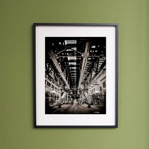 Under Chicago's L Tracks vertical: 11x14 Black & White, Architectural ...