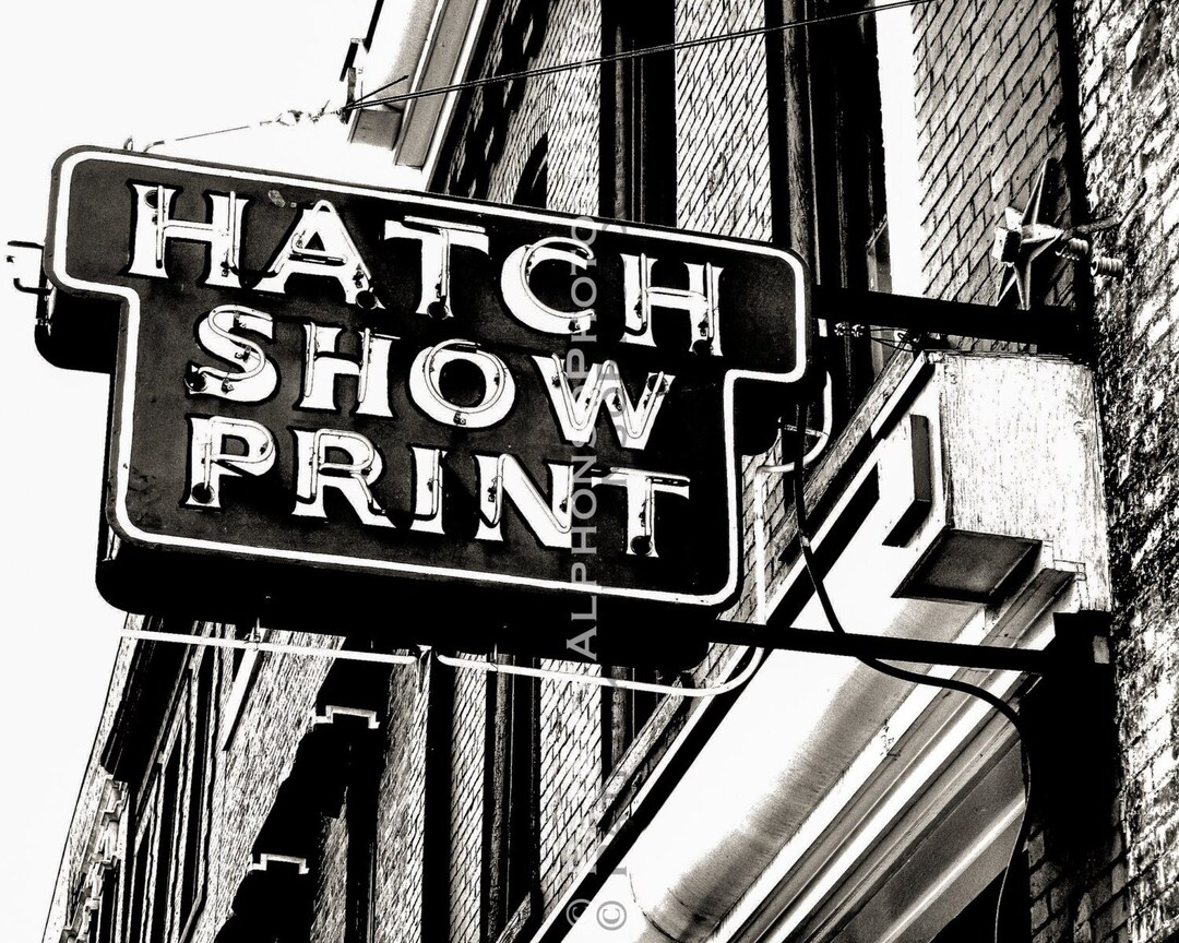 Nashville Hatch Print Shop Sign - Horizontal (no Longer at This ...
