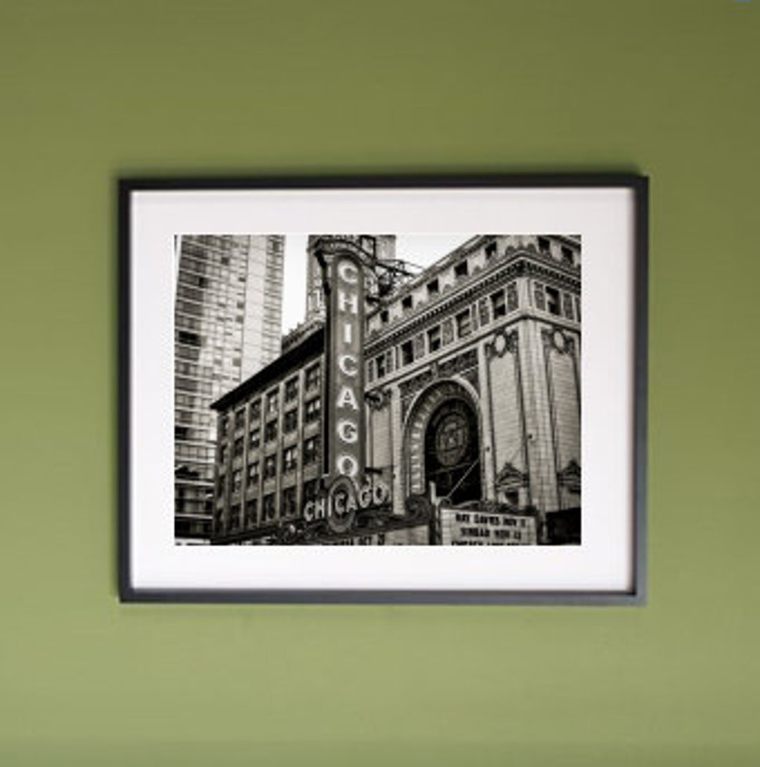 The Chicago Theater (horizontal): Black & White, Sepia Architectural ...