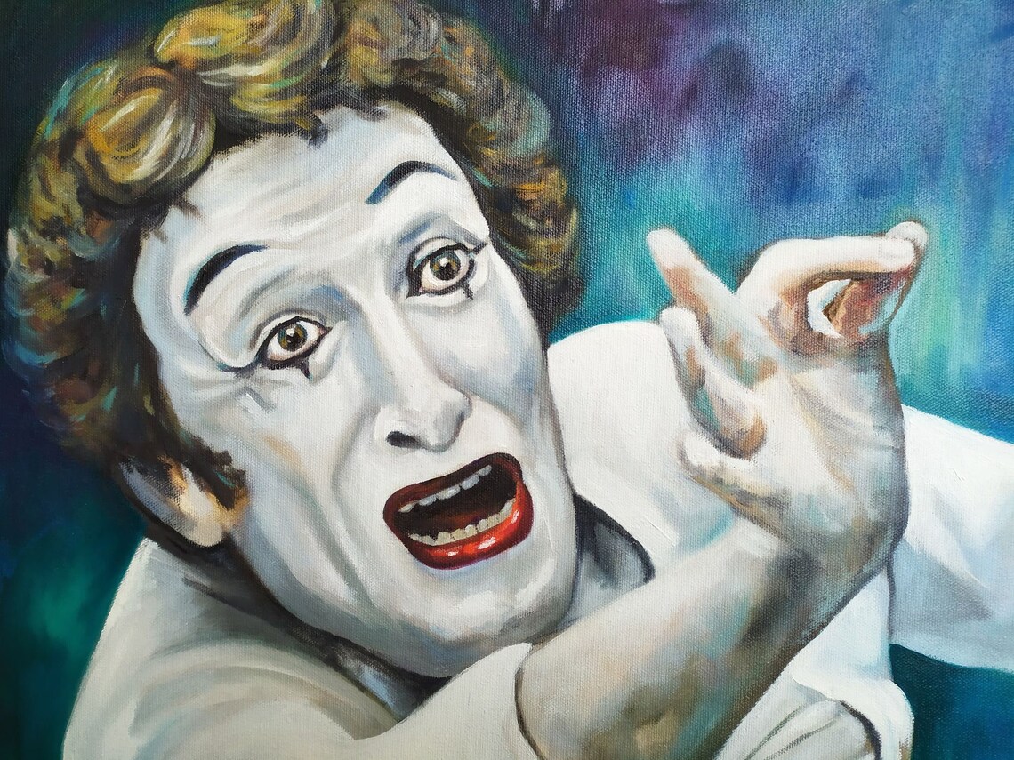 Portrait Marcel Marceau Fine Art Painting Peinture à lhuile - Etsy France