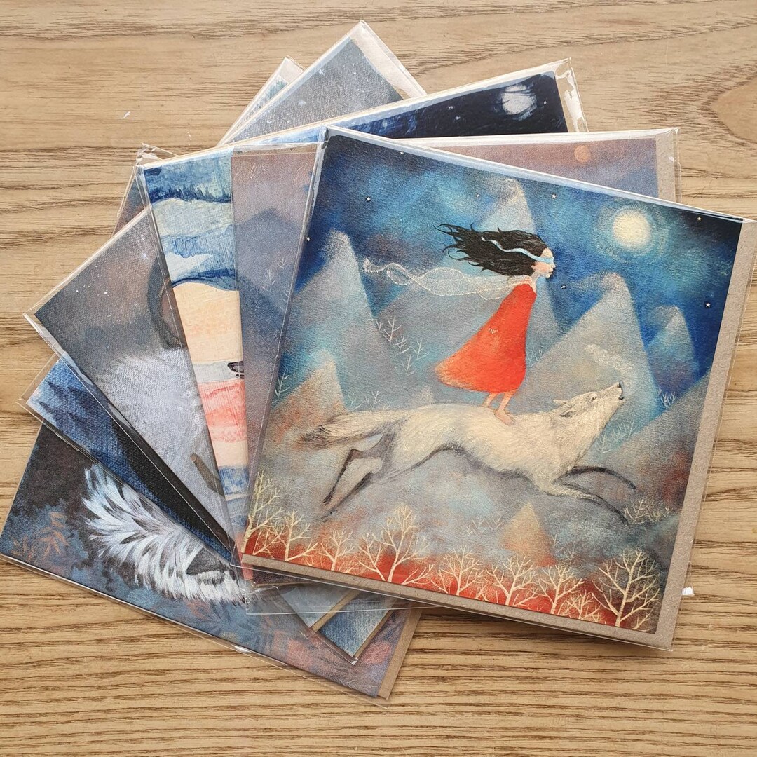 6 Large Cards Variety Pack, Lucy Campbell Cards, Wolves. Greetings ...