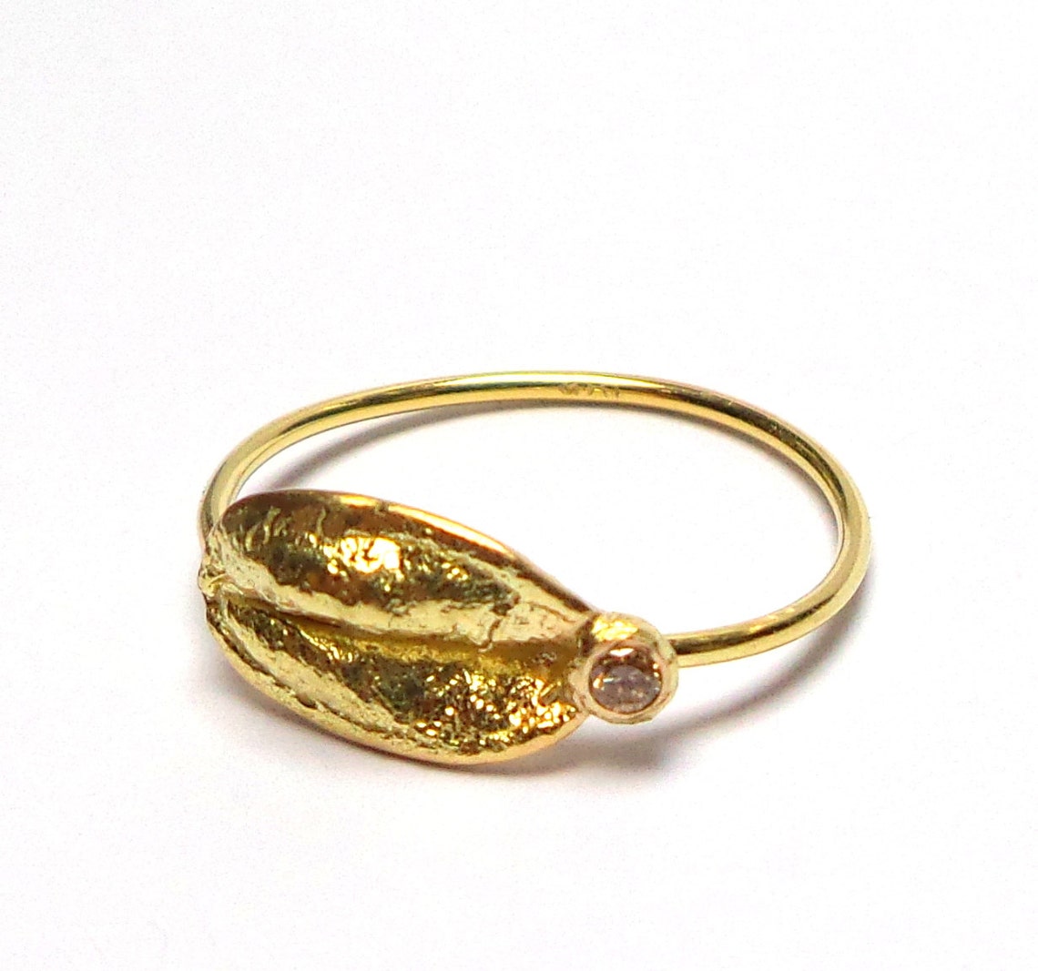Leaves Ring - Gold Ring - 18k Gold Ring - Rings - Diamond Ring - Flower ...