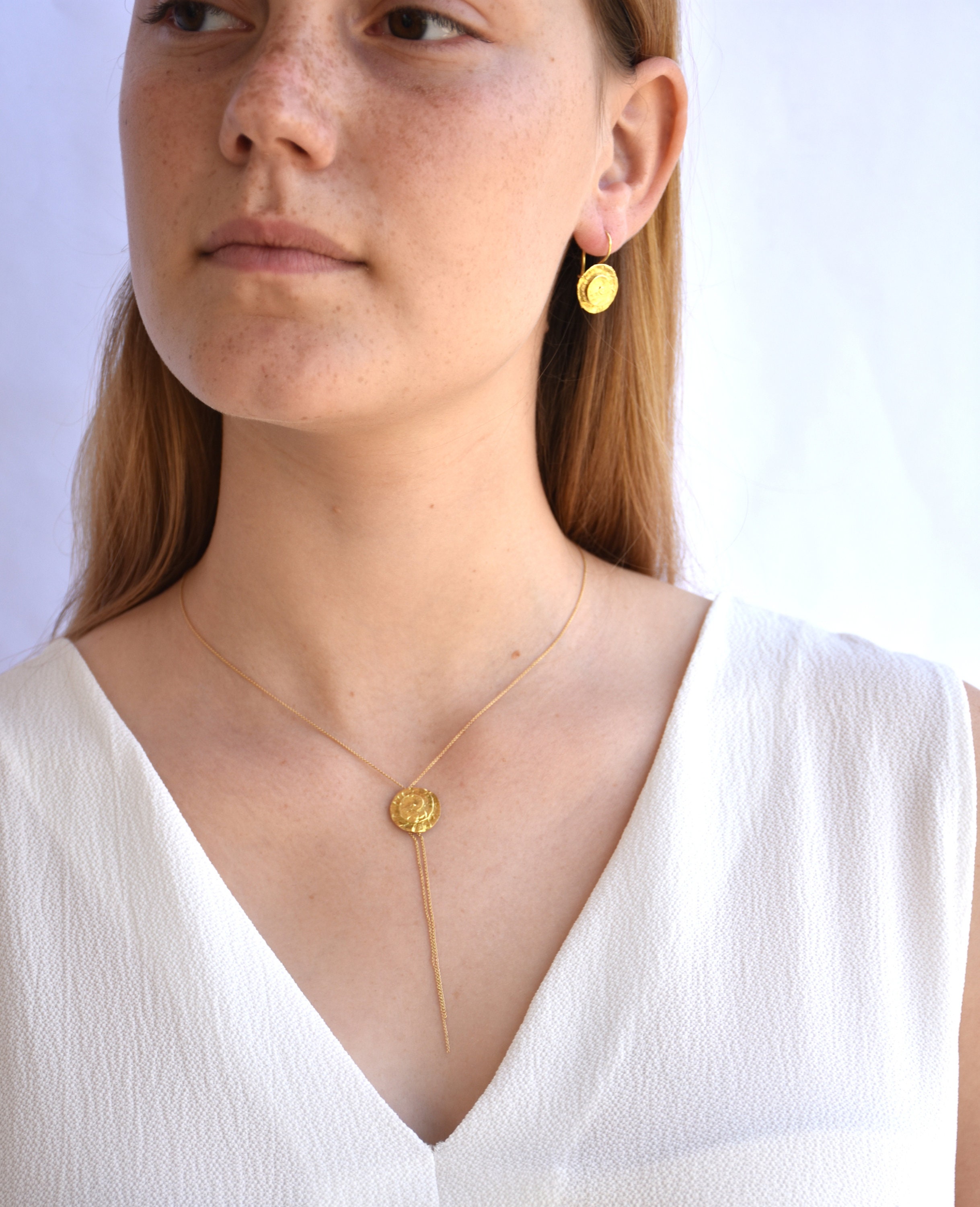 Gold Pendant - 18K Gold Pendant - Solid Gold Pendant - Vortex Pendant ...