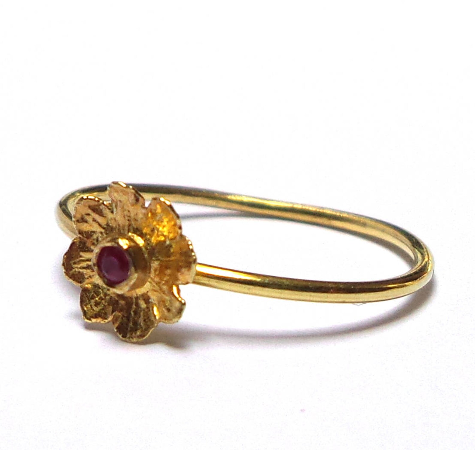 Bright Spot Ring - Gold Ring - 18K Solid Gold Ring - Ruby Ring - Seed ...