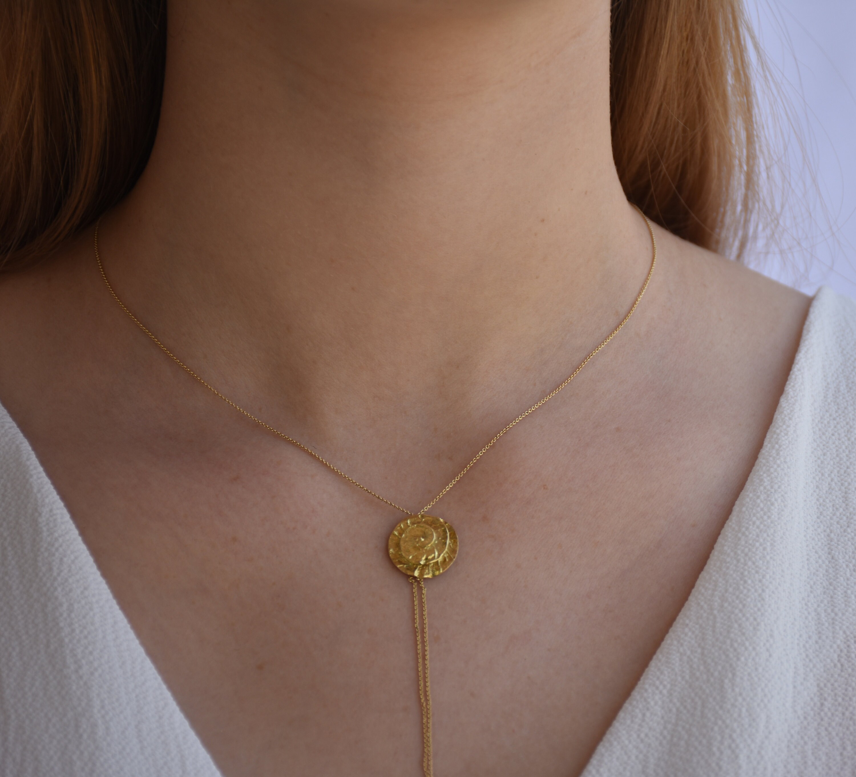 Gold Pendant - 18K Gold Pendant - Solid Gold Pendant - Vortex Pendant ...