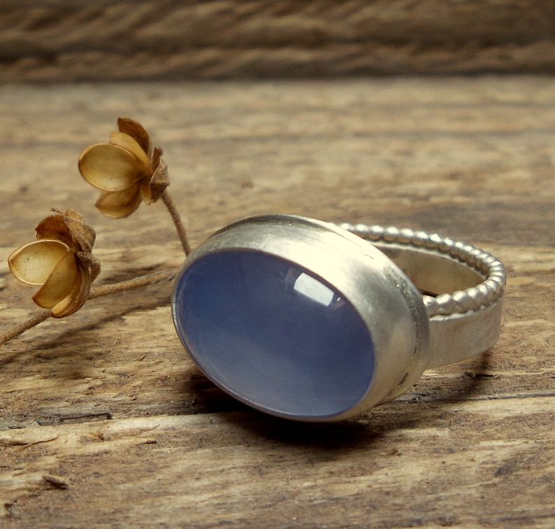 Chalcedony Ring Silver Ring Sterling Silver Rings Rings | Etsy