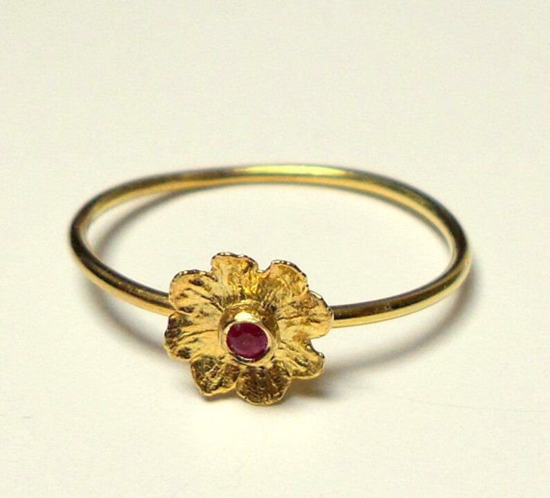 Bright Spot Ring - Gold Ring - 18K Solid Gold Ring - Ruby Ring - Seed ...
