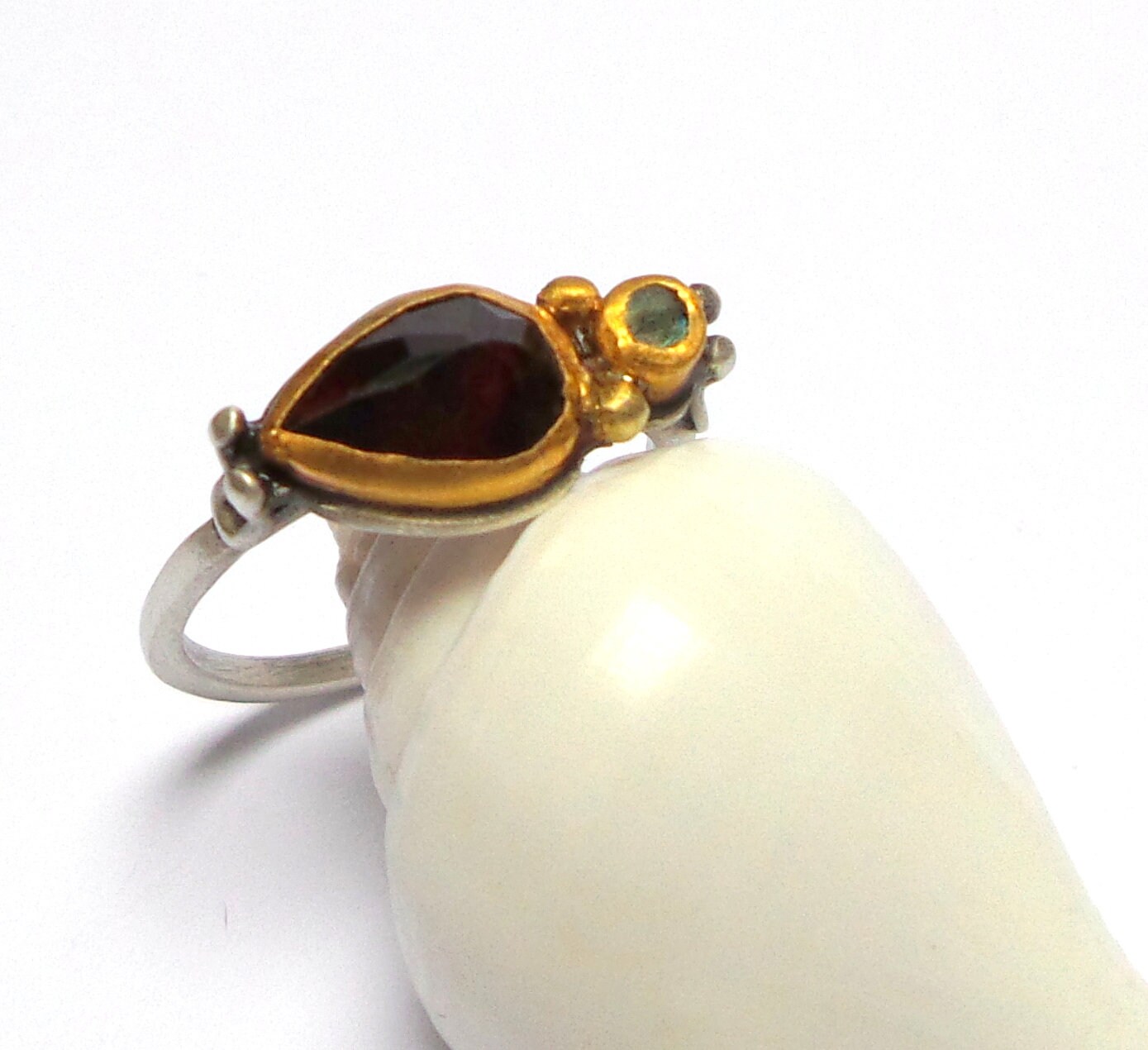 Garnet Ring - Labradorite Ring - Silver Ring - Gold Ring - Statement ...