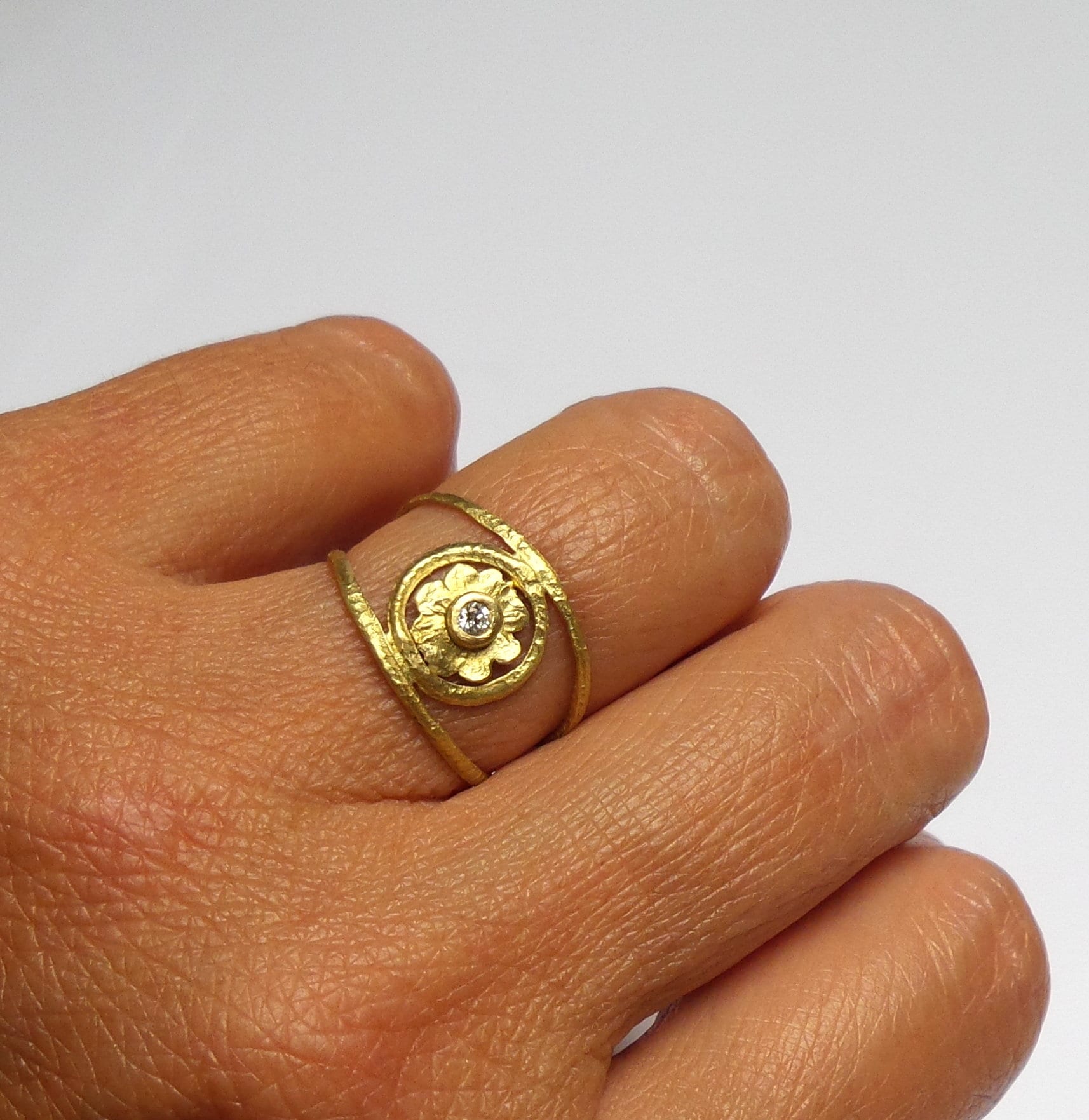 Gold Ring 18K Gold Ring Solid Gold Ring Diamond Ring | Etsy