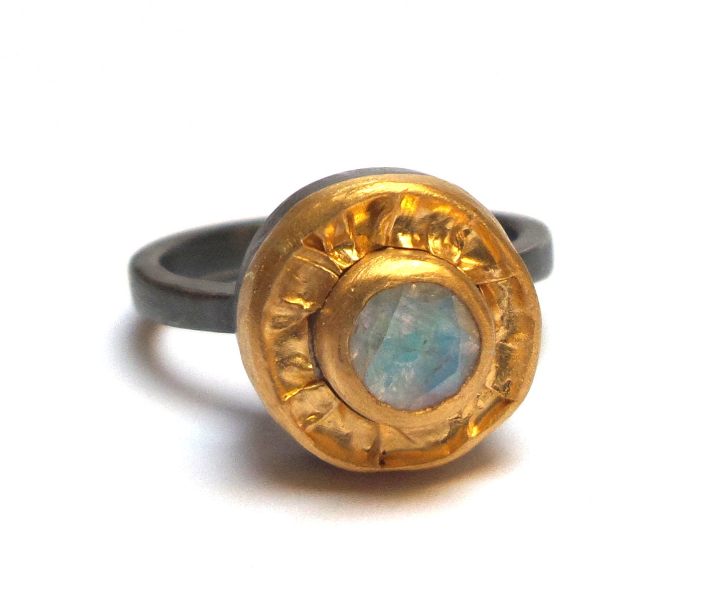 Mondstein Ring - Gold Ring - 24k Ring - Sterling Silber Ring ...
