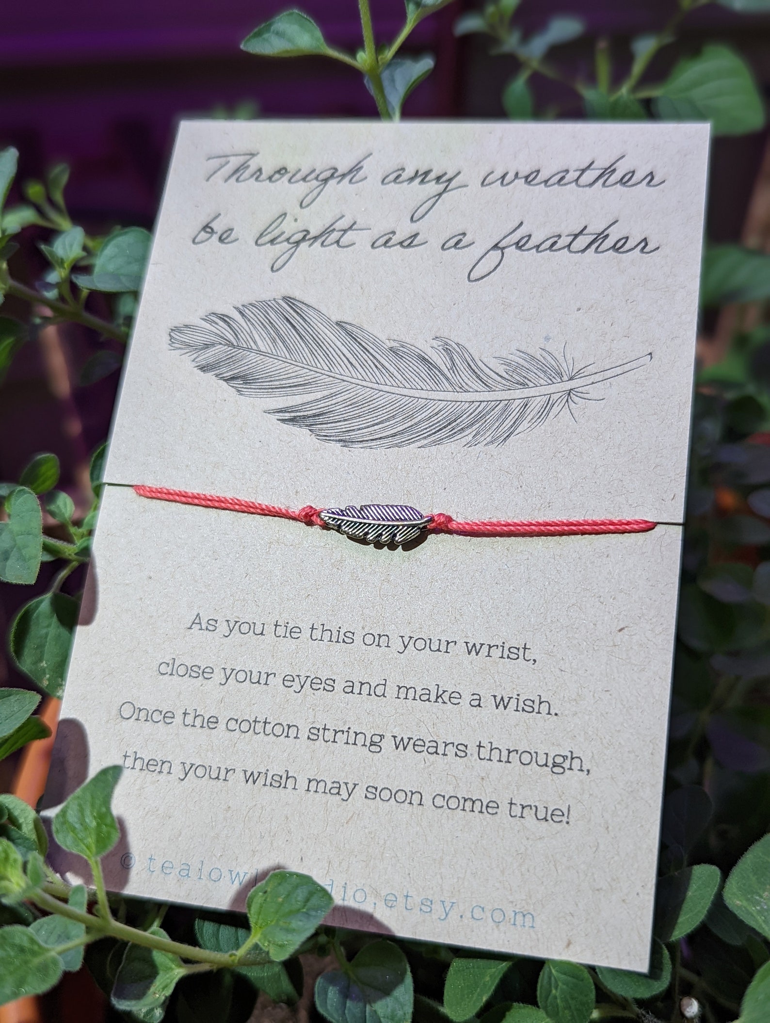 Feather Wish Bracelet - Etsy