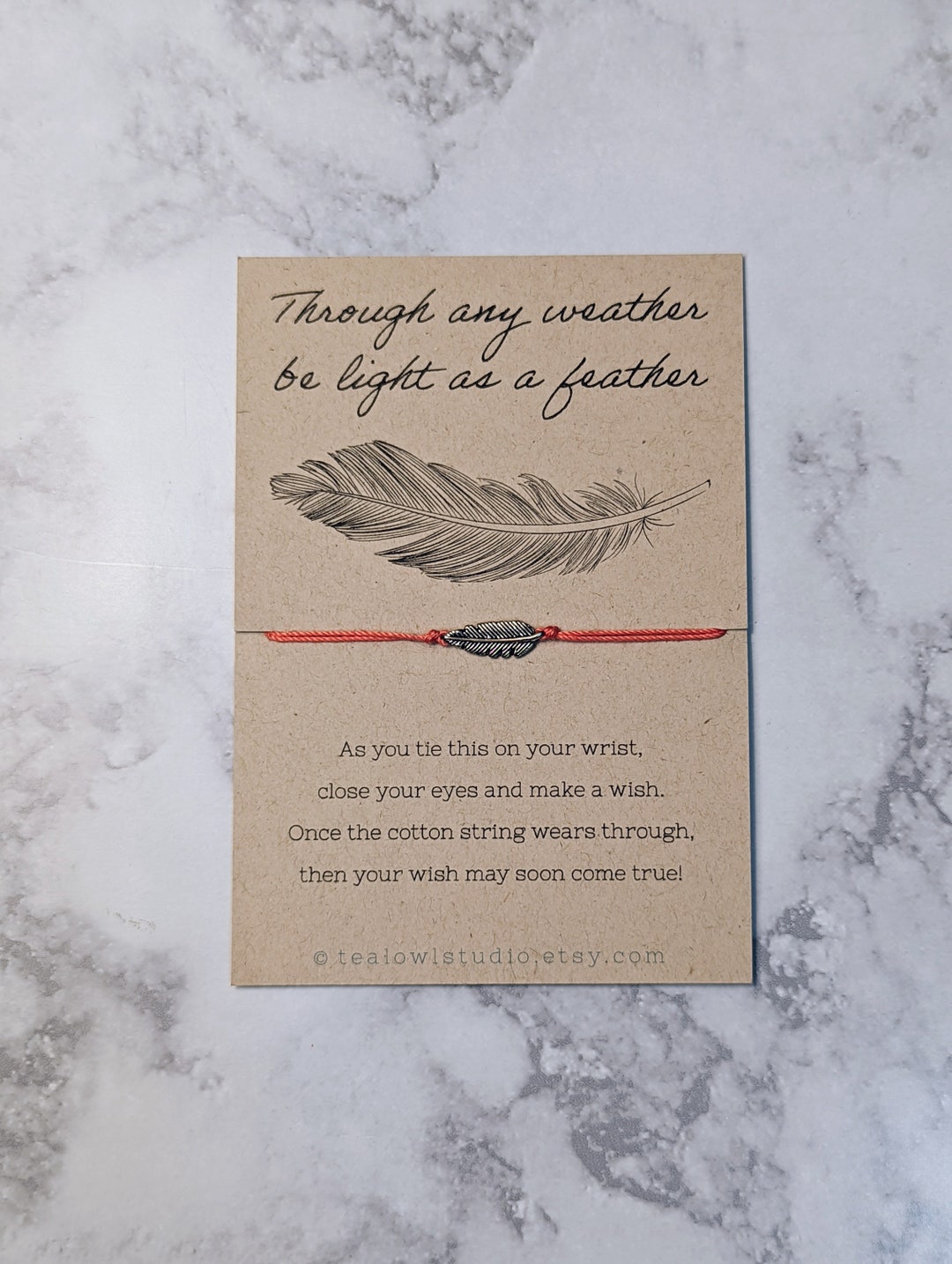 Feather Wish Bracelet - Etsy