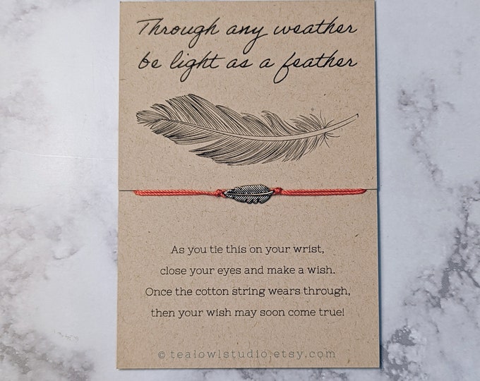 Feather Wish Bracelet - Etsy