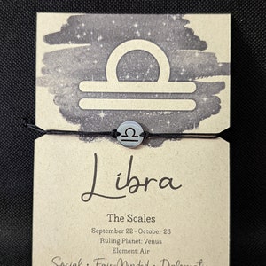 Libra - Adjustable Bracelet - Zodiac Jewelry - Etsy