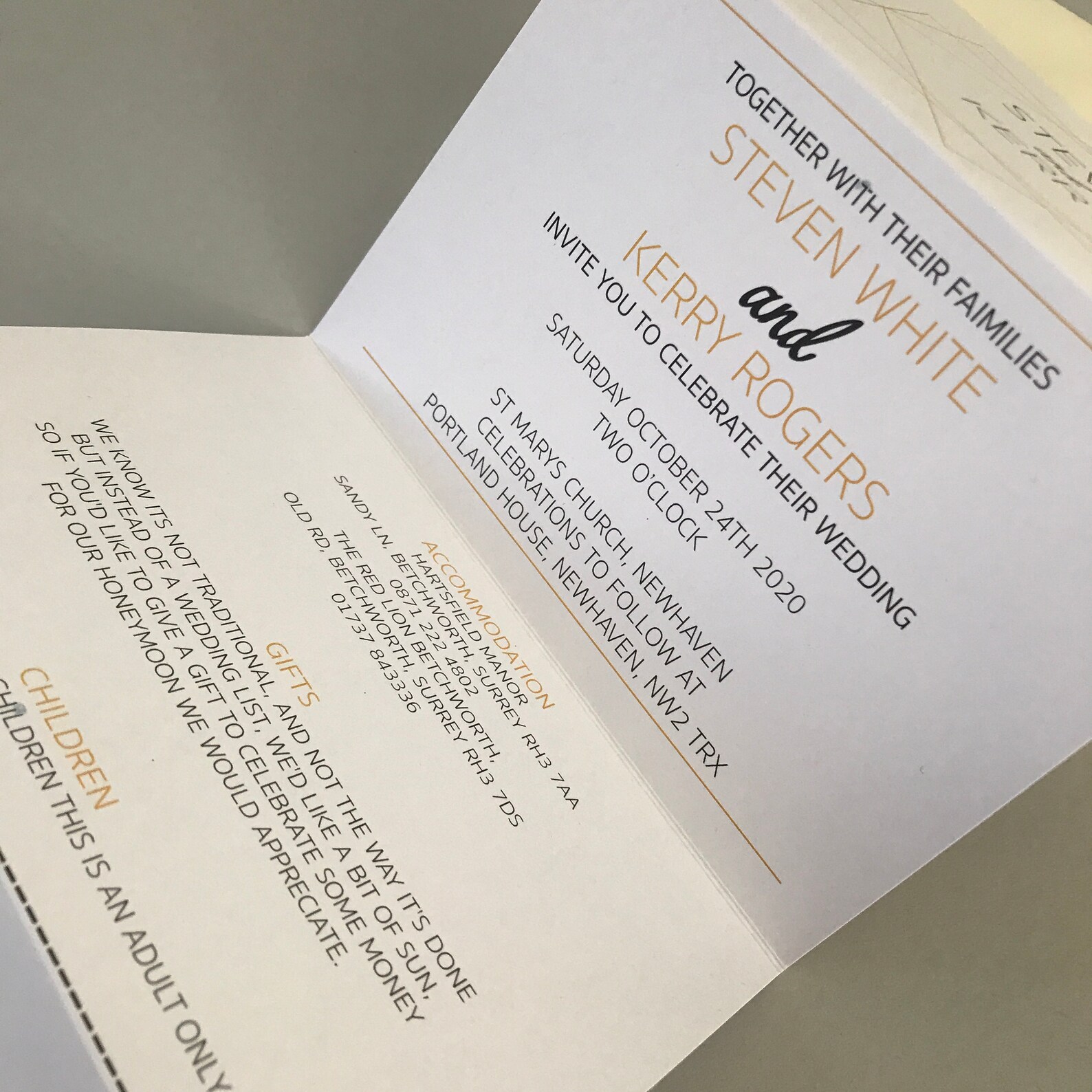 Geometric Pattern Concertina Invitation Invites Personalised - Etsy UK