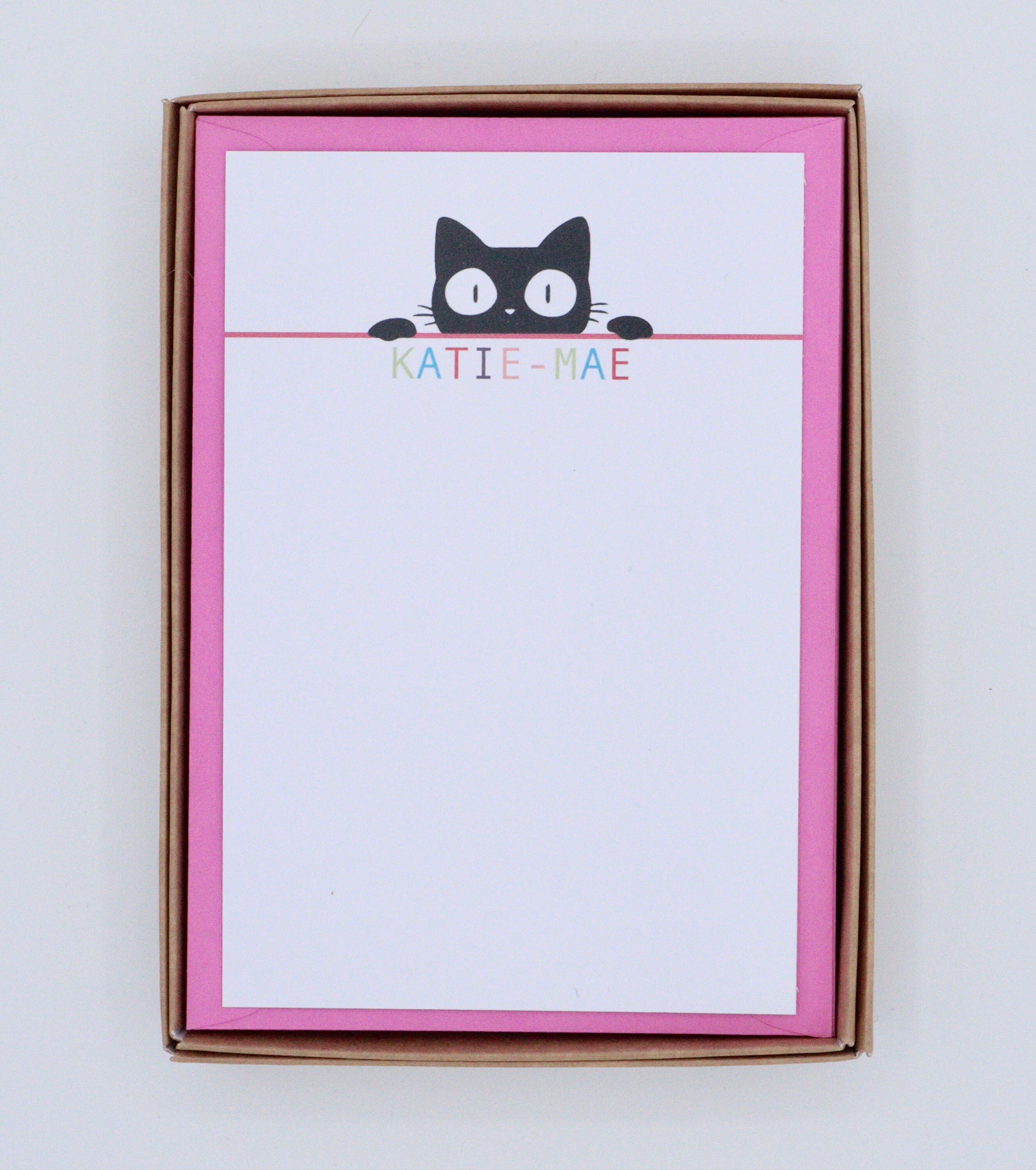 Set of 15 Personalised Cat Notecards Writing Set Boxed Gift | Etsy