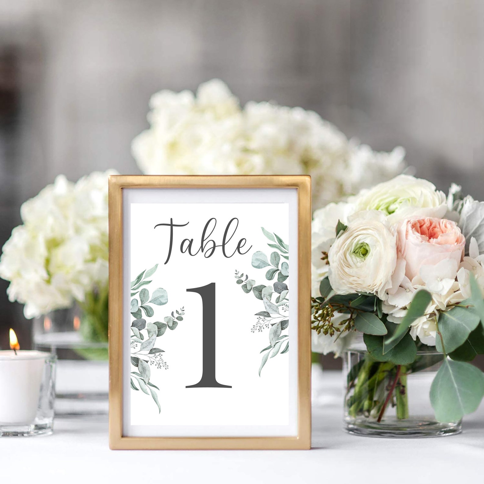 Eucalyptus Foliage Wedding Table Number Cards, Table Name, Wedding ...