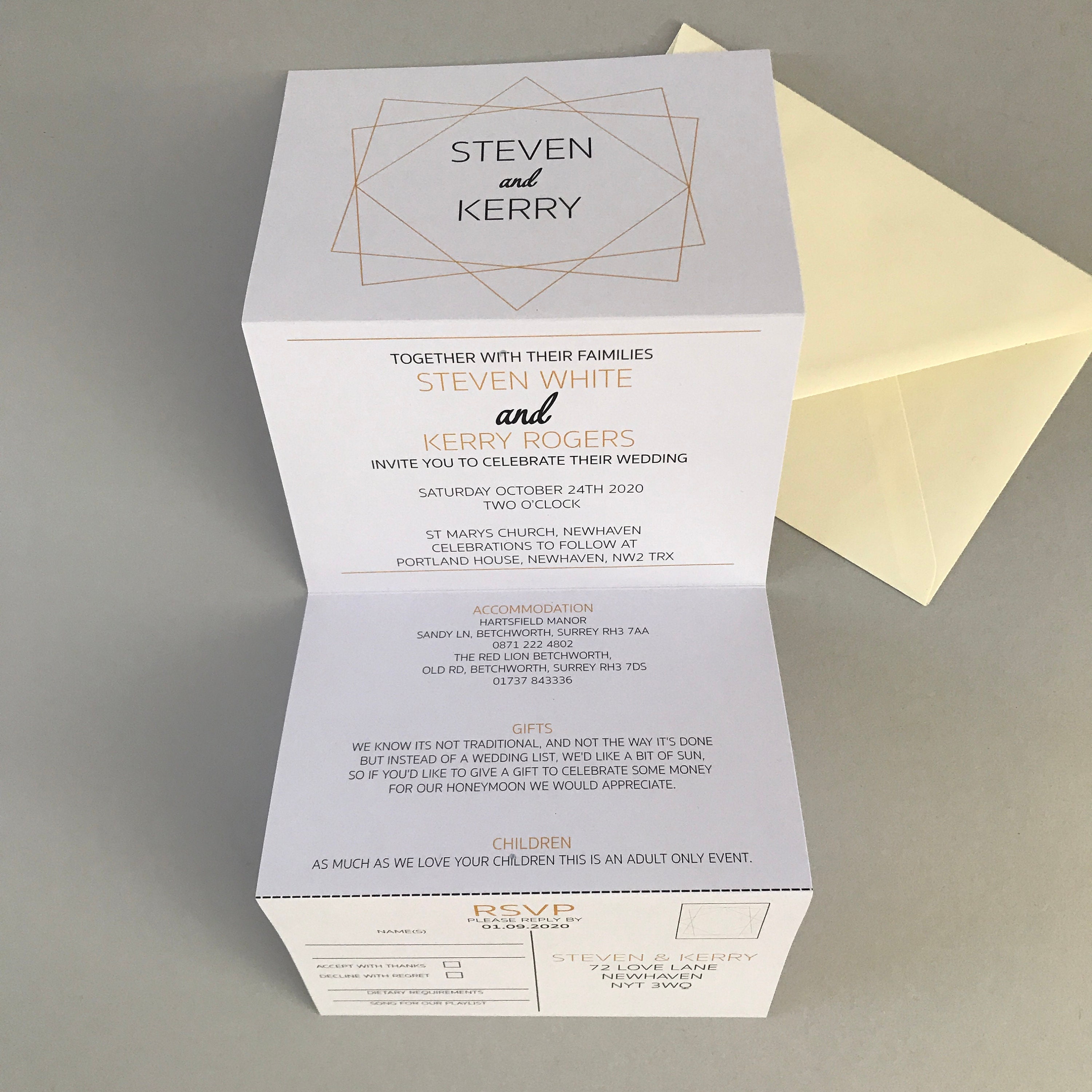Geometric Pattern Concertina Invitation Invites Personalised - Etsy UK