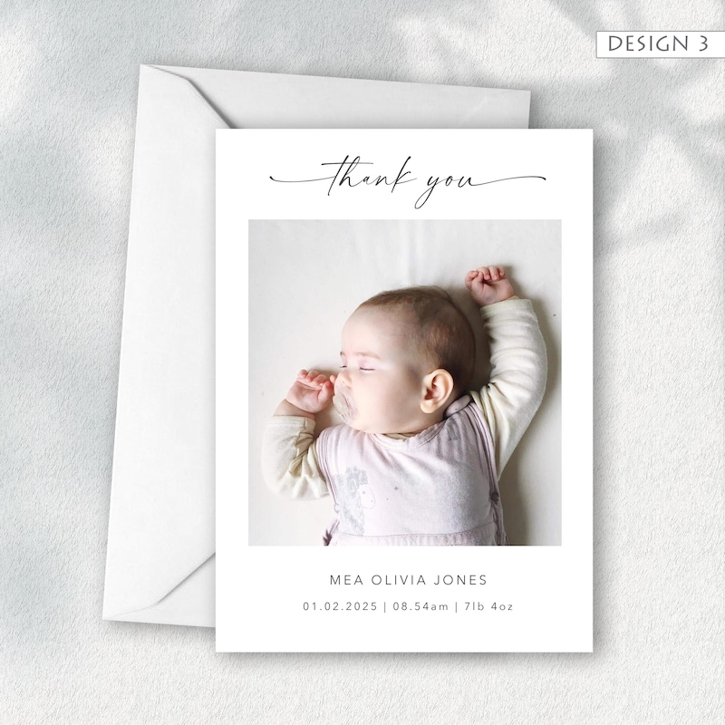 Thank You Note Baby Photo - Etsy UK