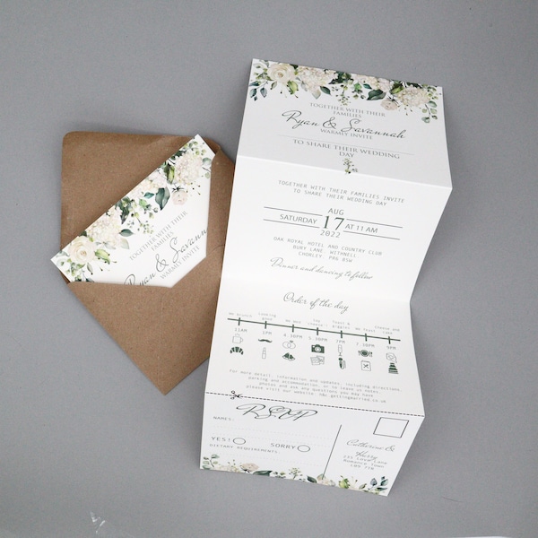 Concertina Wedding Invitation - Etsy UK
