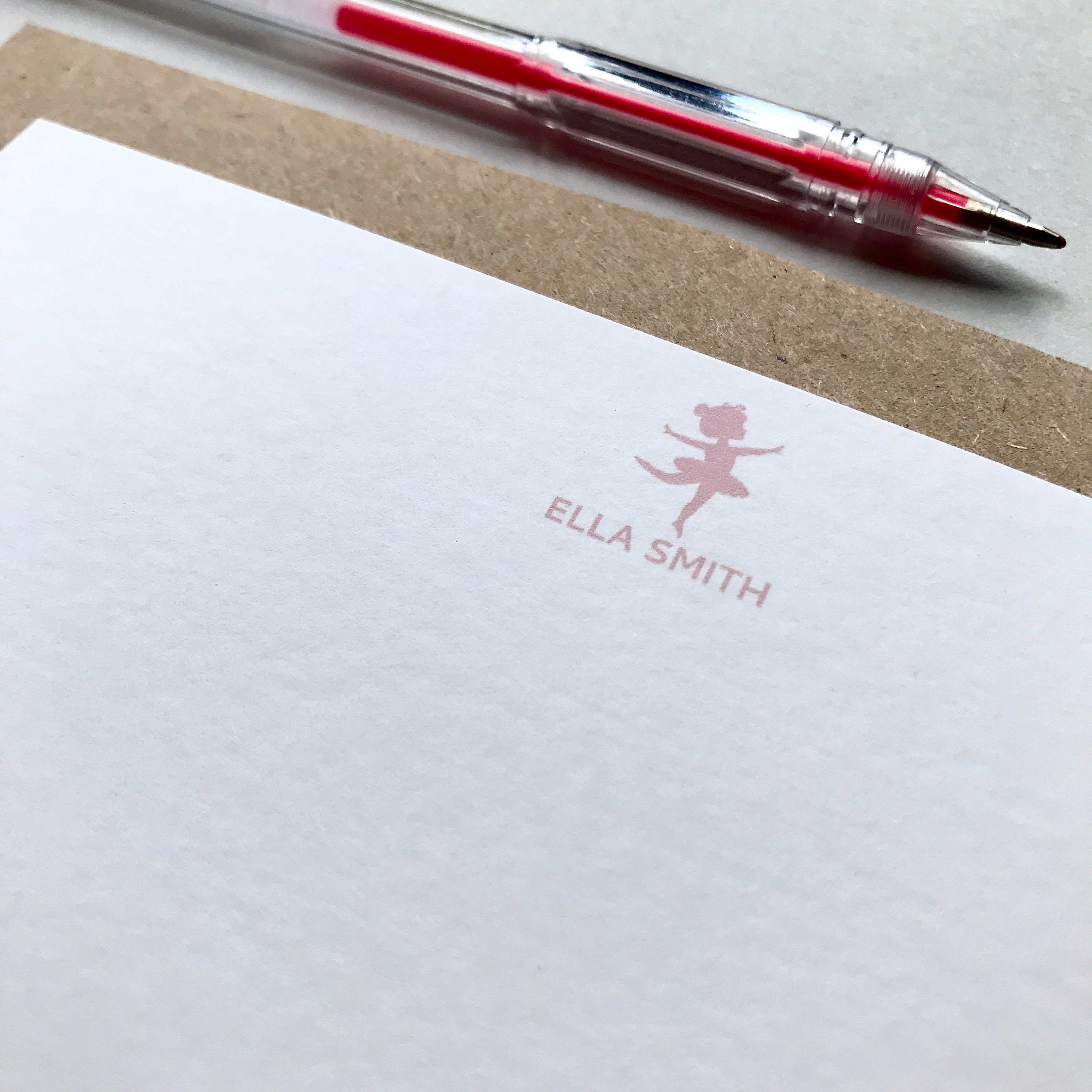 Set of 15 Girls Personalized Personalised Stationery Flat Thank You ...